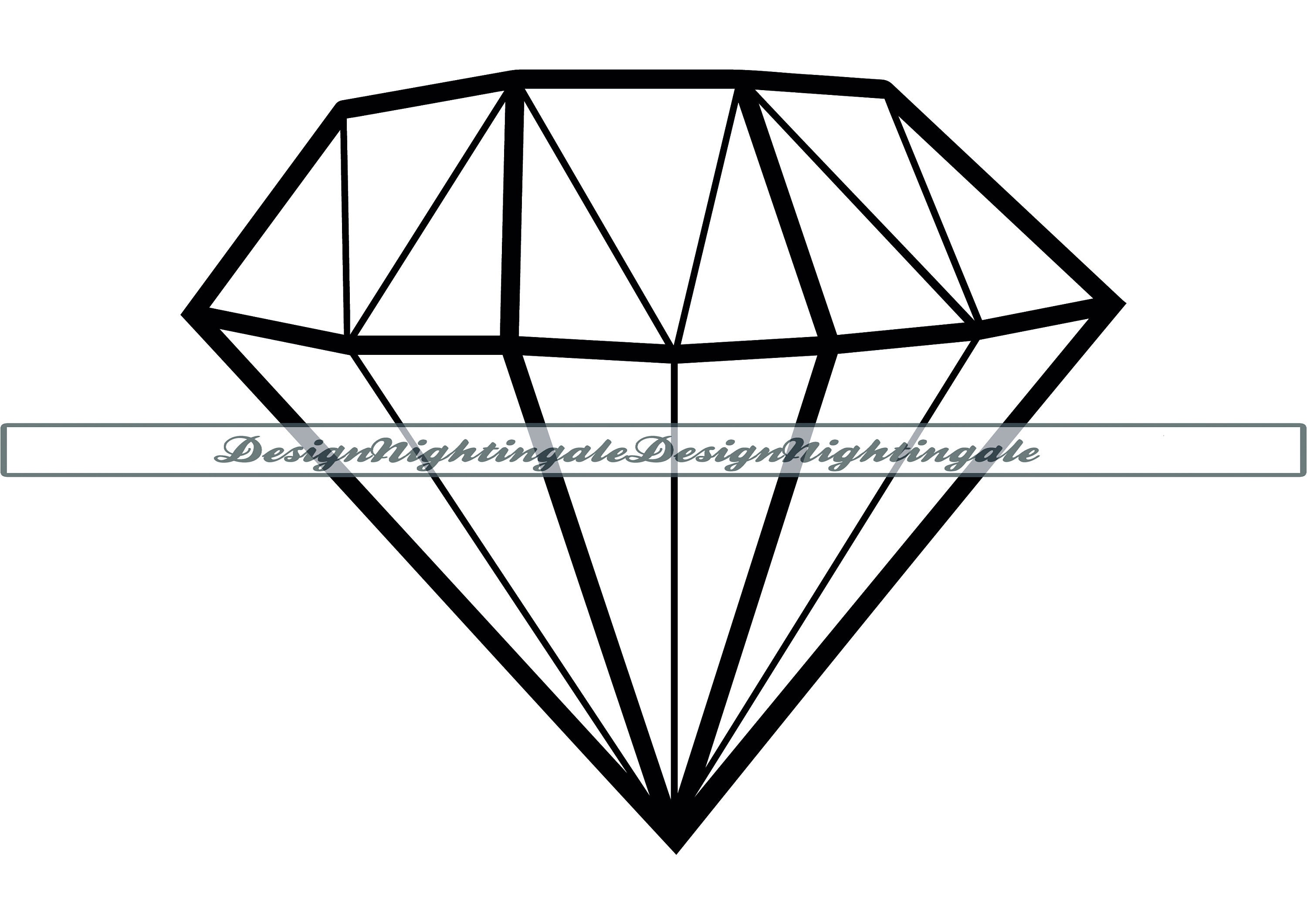 Diamond Outline 2 SVG, Diamond SVG, Diamond Outline Clipart, Diamond ...