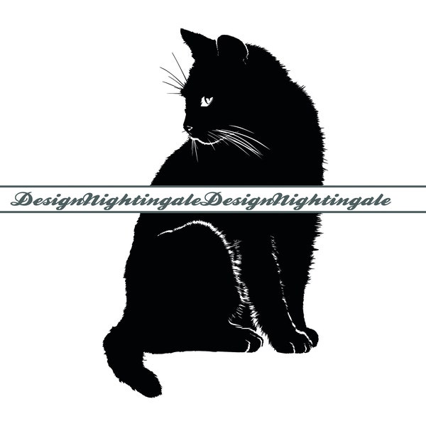 Black Cat Svg - Etsy