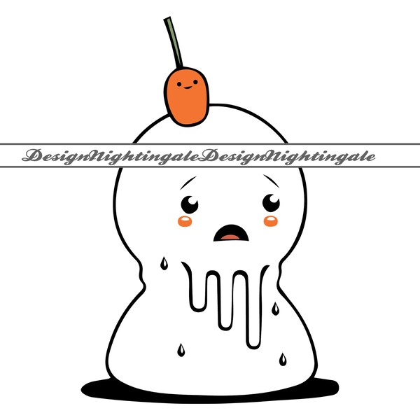 Melting Snowman Clipart - Etsy