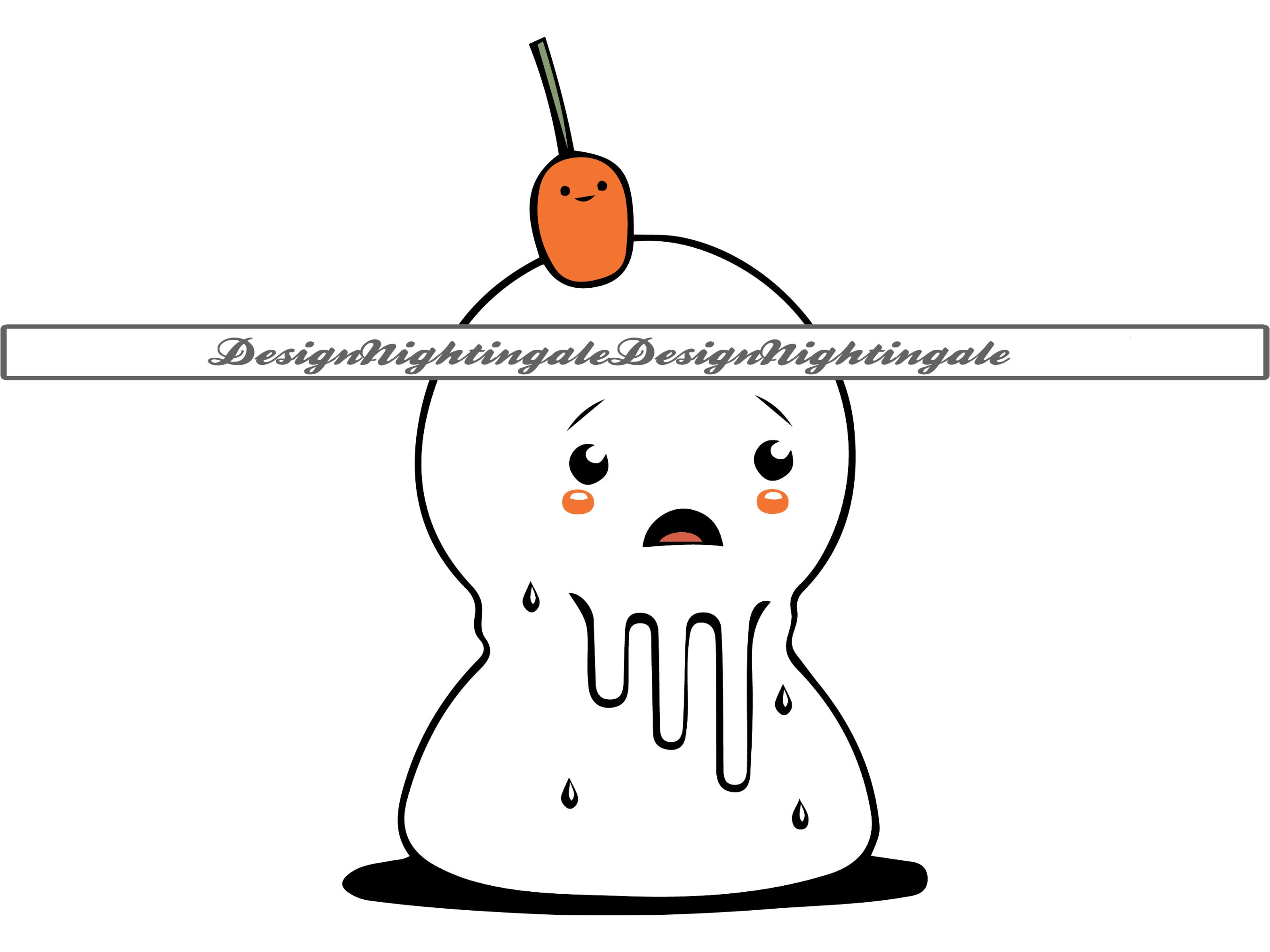 Melting Snowman SVG PNG DXF, Melted Snowman, Melting Snowman Clipart ...