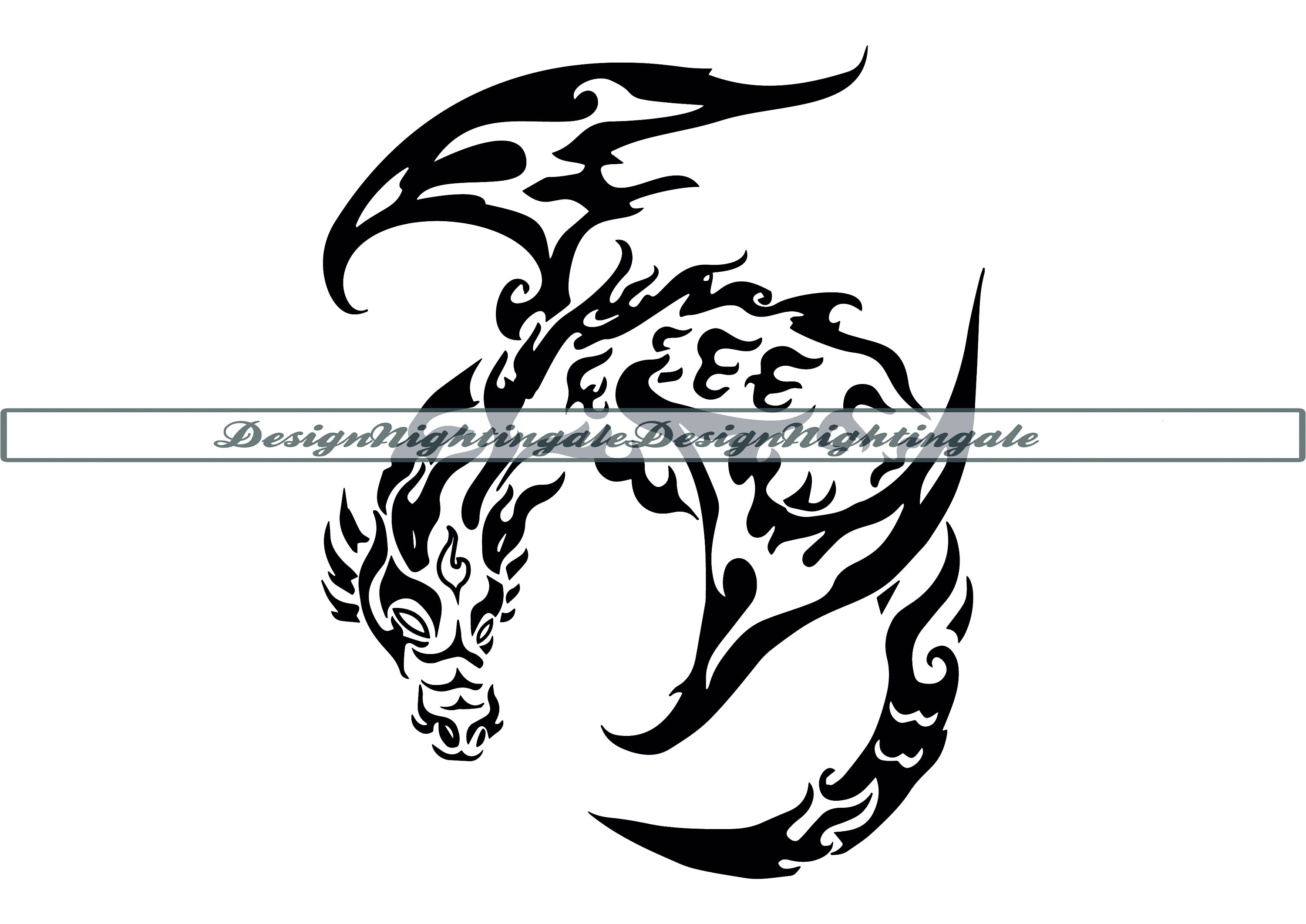 Tribal Dragon 2 SVG Dragon Tattoo SVG Dragon Svg Tribal - Etsy