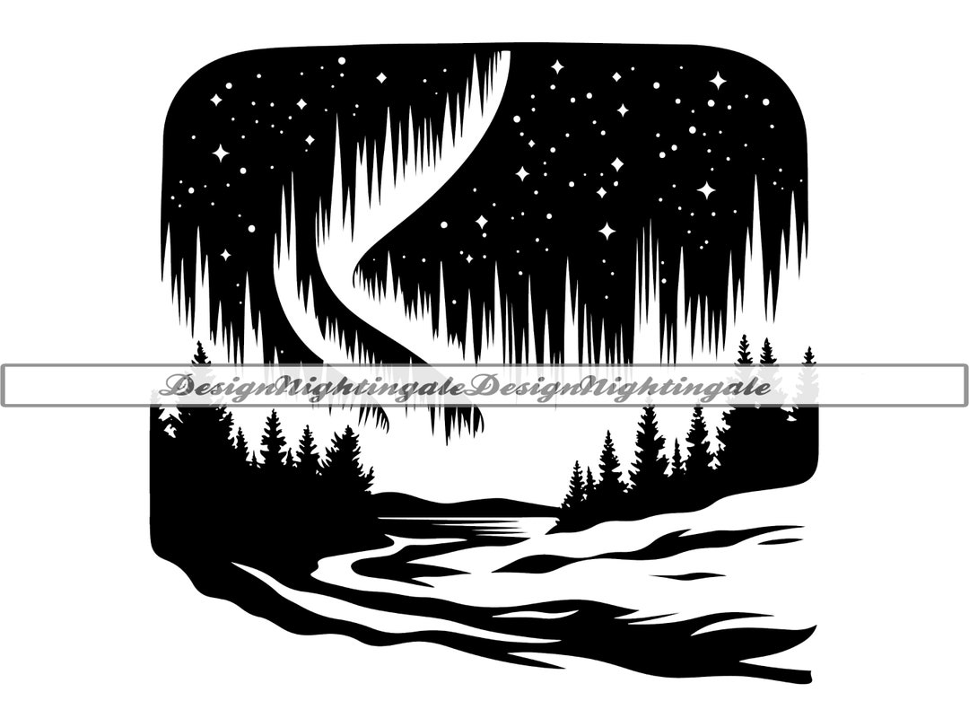 Northern Lights SVG PNG DXF, Northern Lights Clipart, Northern Lights ...