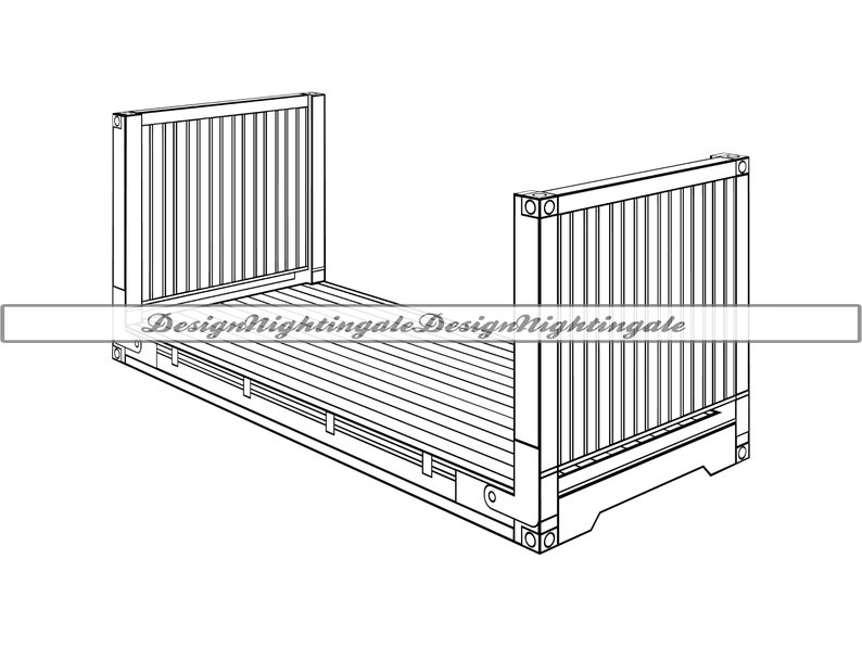 Esquema de contenedor Flat Rack SVG, Flat Rack SVG, Flatrack SVG ...