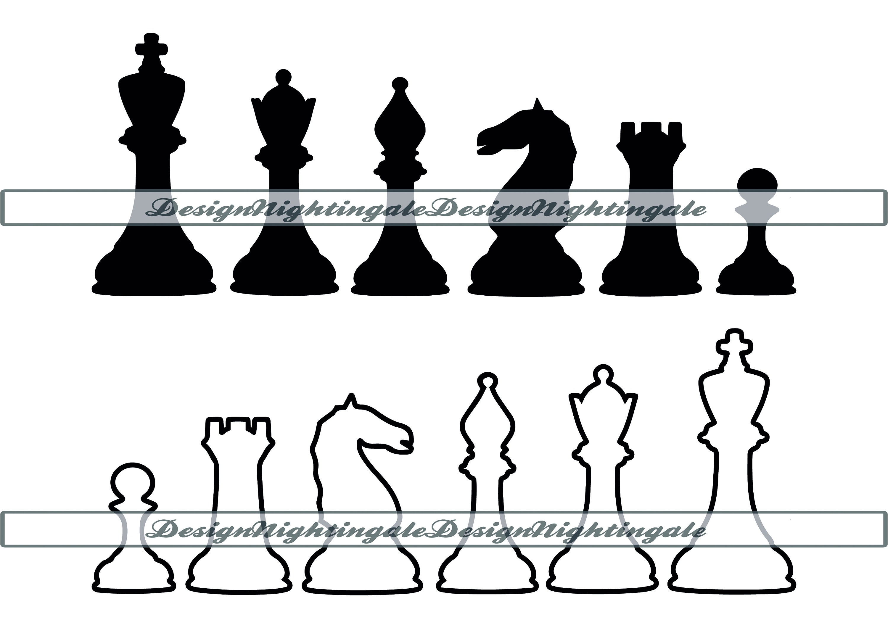 Chess Pieces SVG Chess SVG Chess Pieces Clipart Chess Files - Etsy