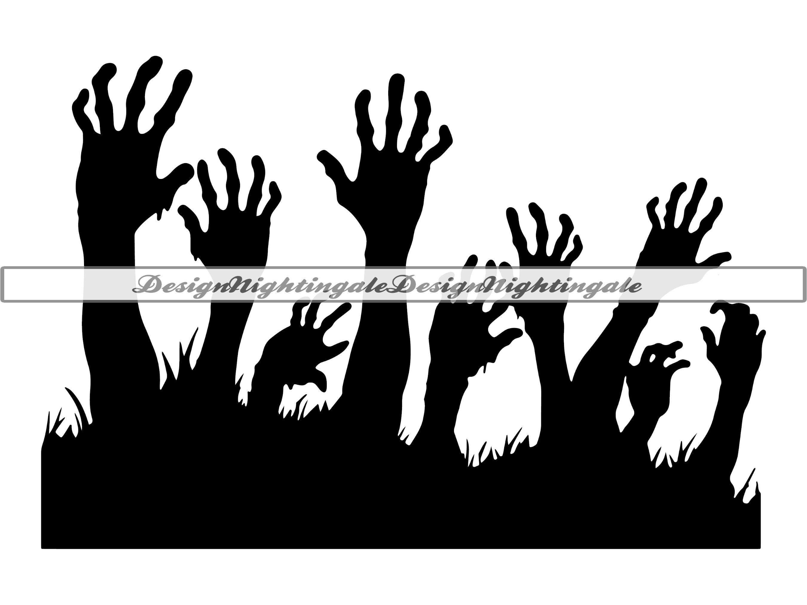 Zombie Hands Silhouette
