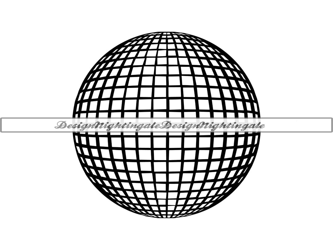 Disco Ball Outline SVG PNG DXF, Disco Ball Clipart, Files for Cricut ...