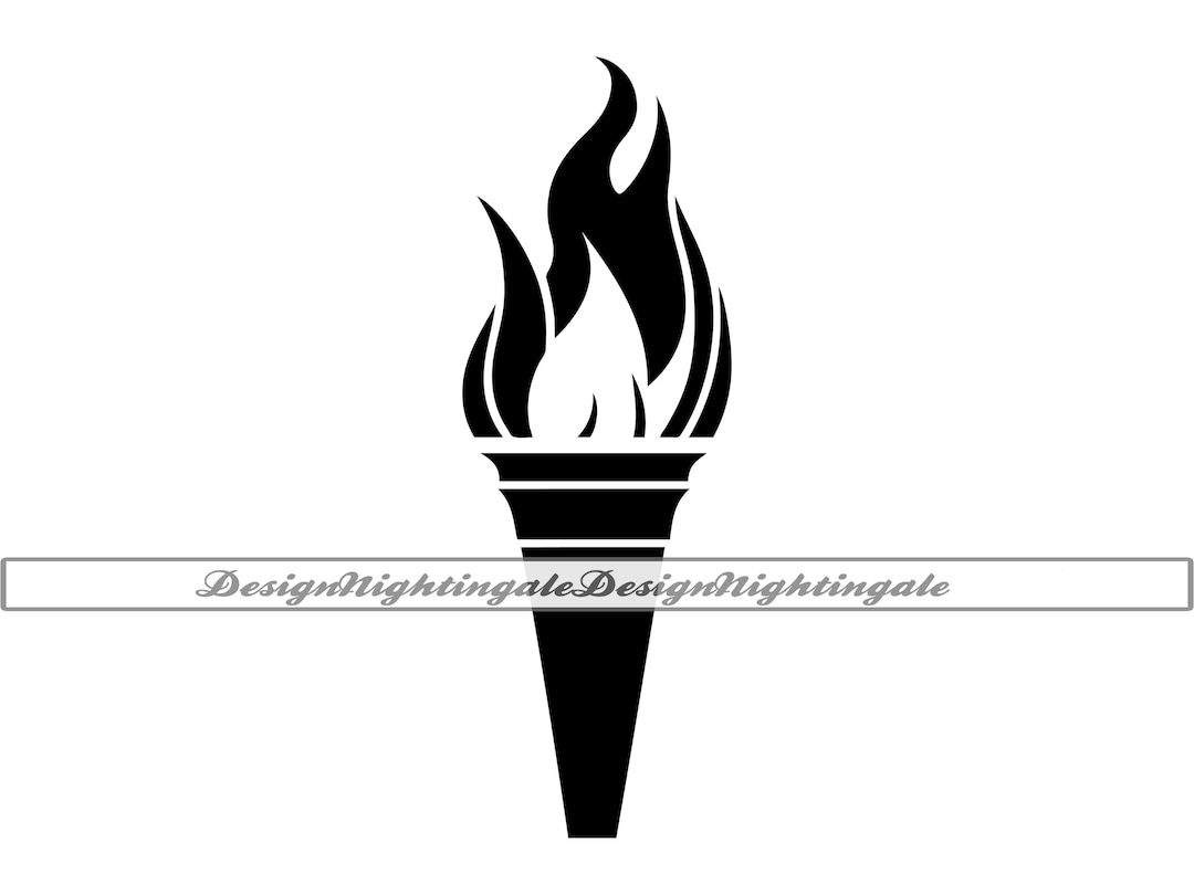 Torch #2 SVG, Flaming Torch SVG, Torch Flame SVG, Torch Clipart, Torch ...