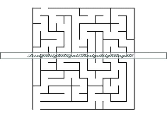 Maze 2 SVG Simple Maze SVG Maze Clipart Maze Files for | Etsy