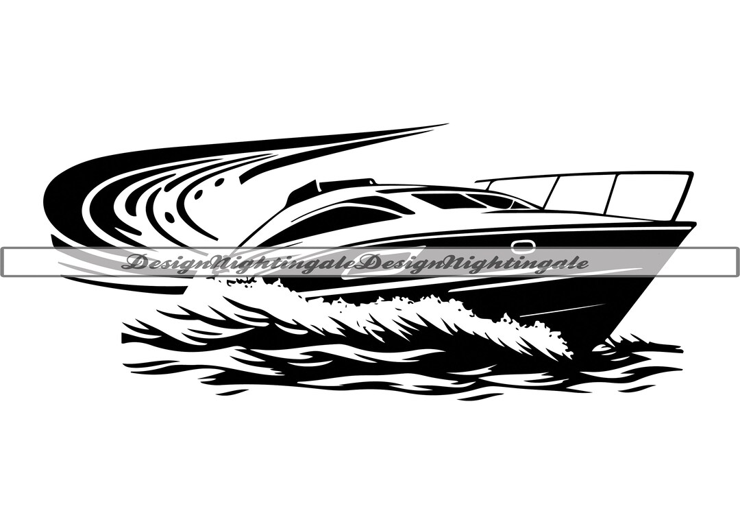 Speed Boat #3 SVG, Motor Boat SVG, Yacht Svg, Speed Boat Clipart, Speed ...