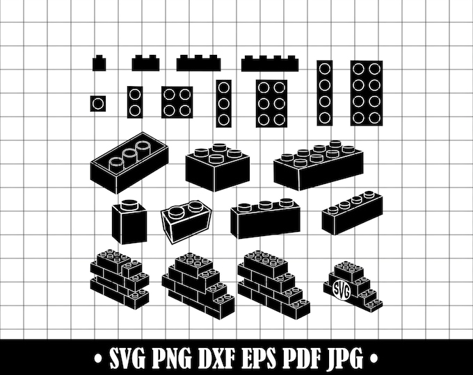 Building Blocks SVG, Plastic Bricks Svg, Building Blocks Monogram Svg ...