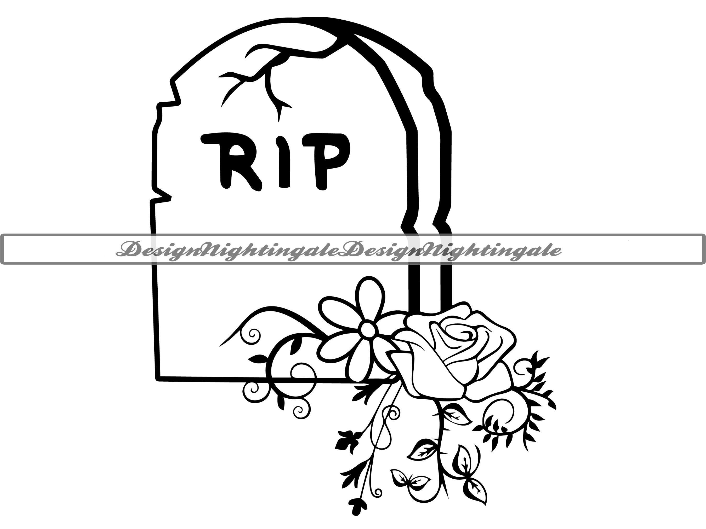Gravestone Clipart With Flowers