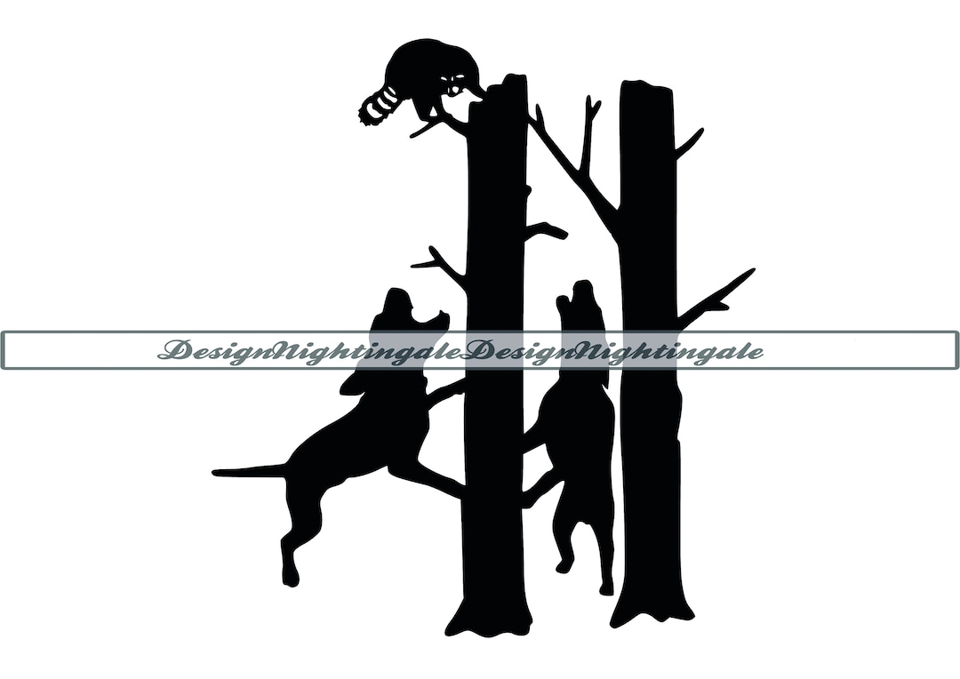 Coon Hunting SVG, Dog Treeing Raccoon SVG, Hunting Dog SVG, Coon ...
