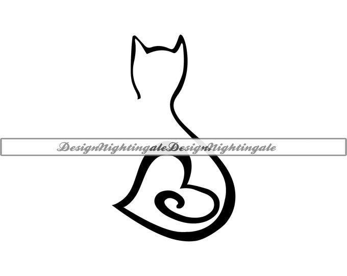 Cat Tail Silhouette SVG, Svg, Dxf, Cricut, Silhouette Cut File, Instant ...