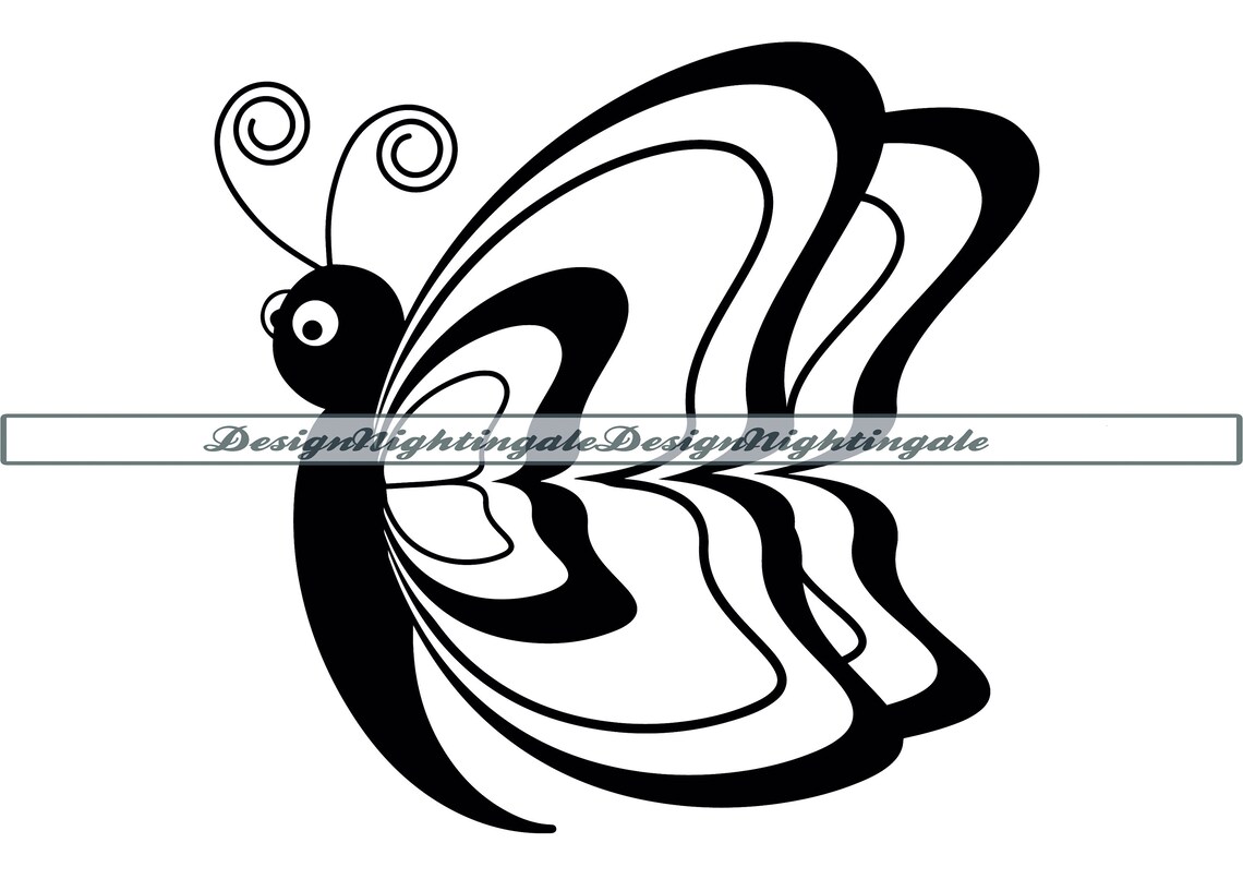 Cute Butterfly SVG Cartoon Butterfly SVG Cute Simple | Etsy