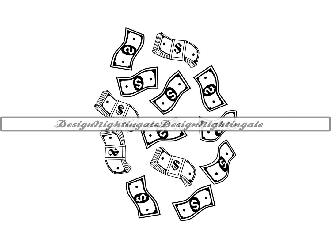 Raining Money SVG, Falling Money SVG, Banknotes SVG, Money Clipart ...
