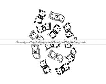 Raining Money SVG, Falling Money SVG, Banknotes SVG, Money Clipart ...