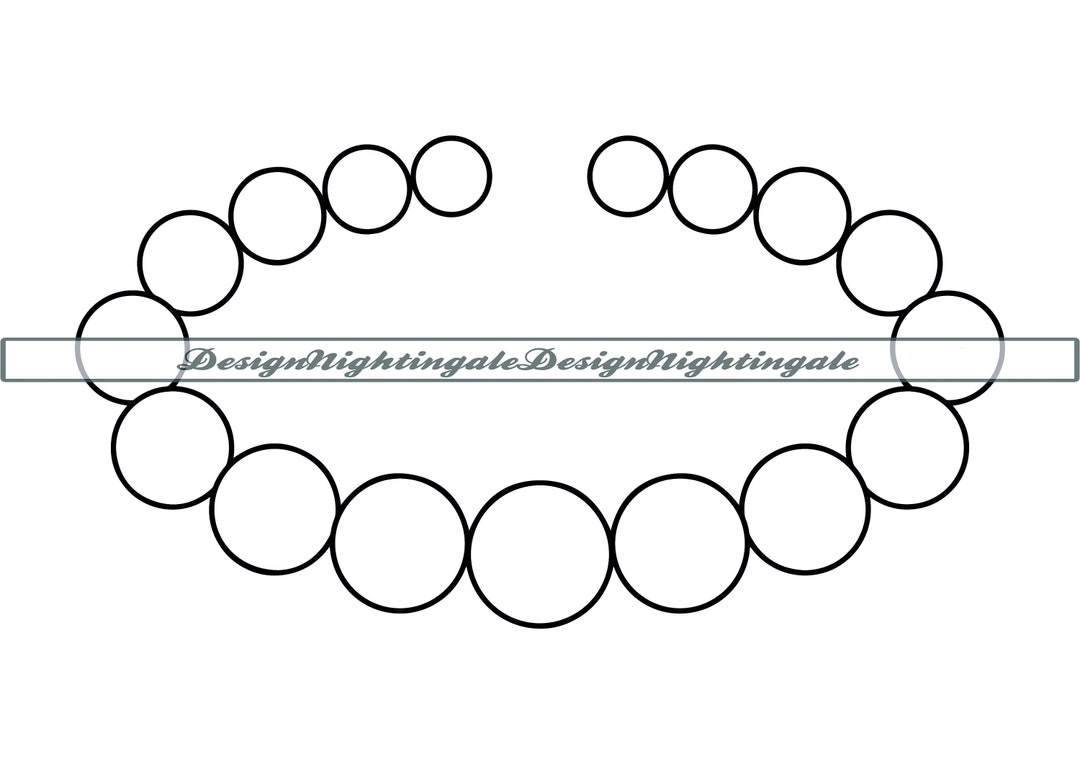 Pearl Necklace Outline #2 SVG, Pearl Necklace SVG, Pearl Necklace ...