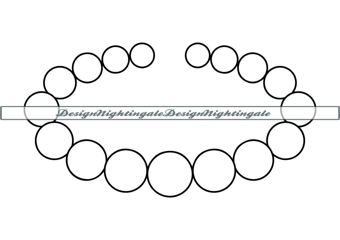 Pearl Necklace Outline 2 SVG Pearl Necklace SVG Pearl - Etsy