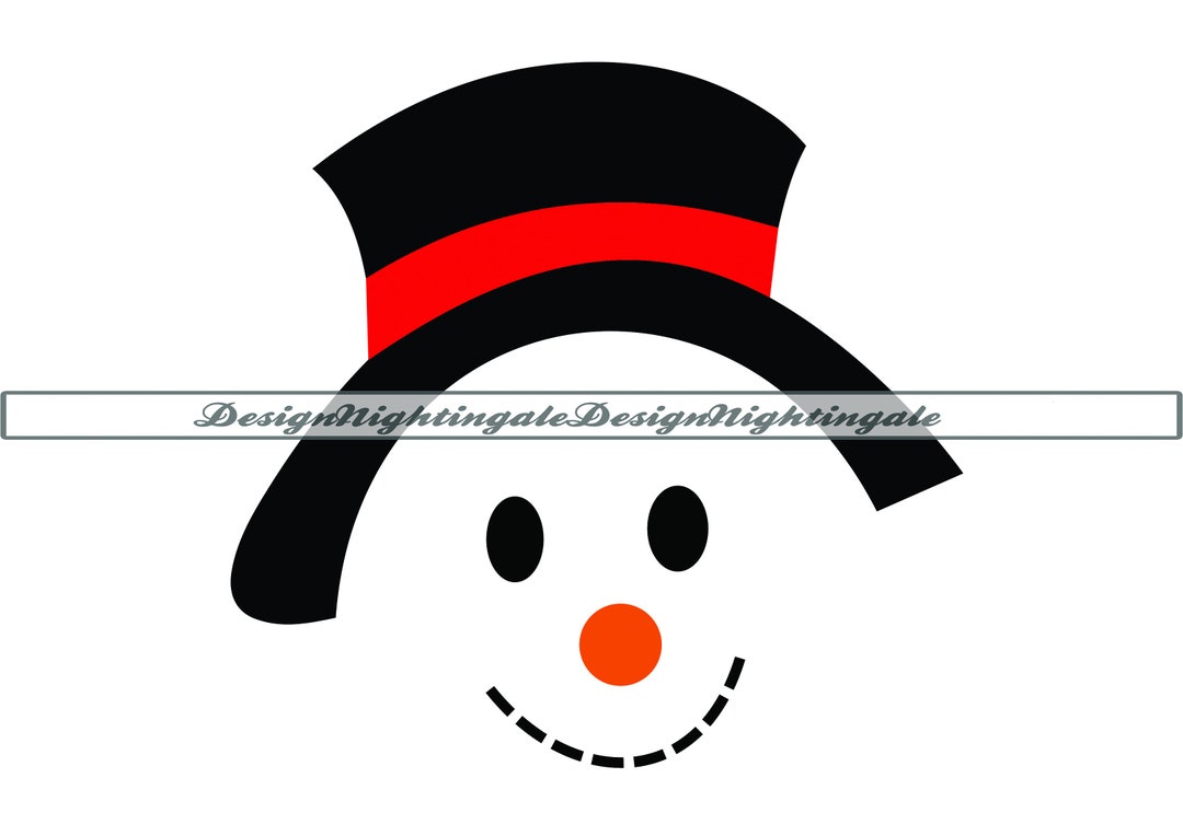 Snowman With Hat SVG, Snowman Face Svg, Christmas Svg, Clipart, Files ...