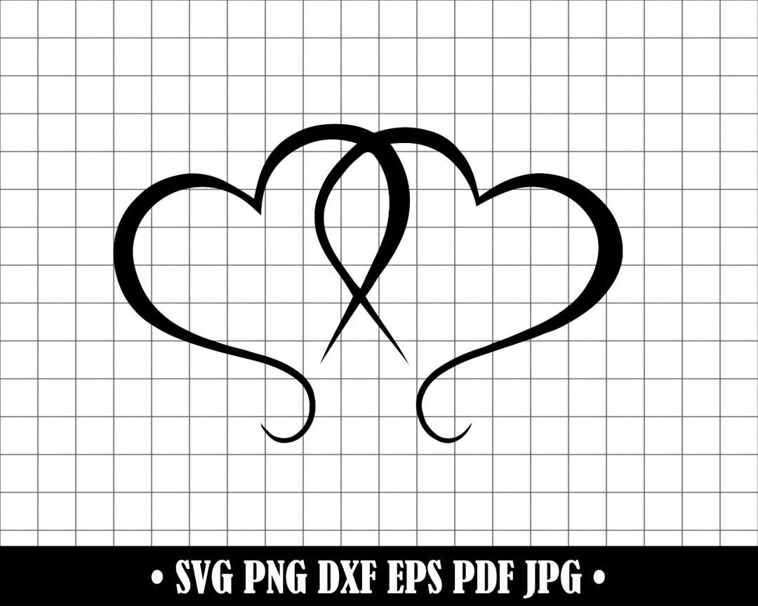 Linked Double Hearts SVG, Wedding Clipart (digital Download) - Etsy