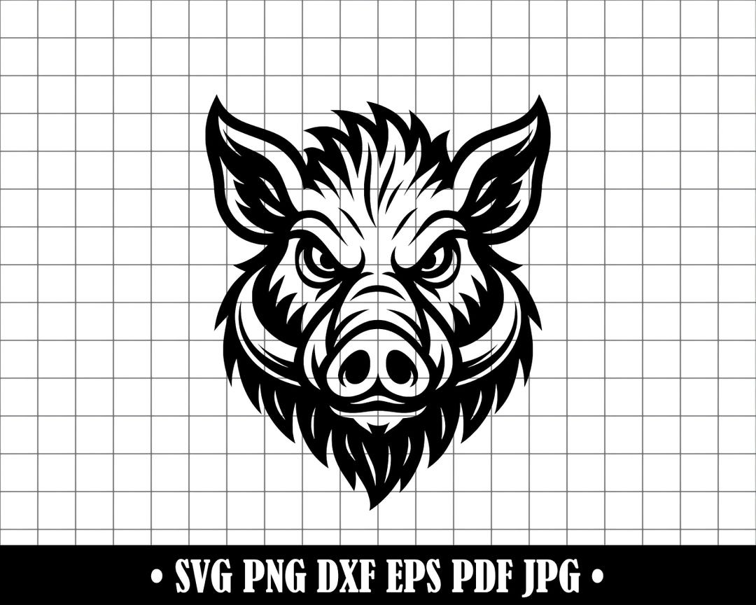 Hog Mascot Vector, Wild Boar Logo Clipart (SVG, PNG, DXF) - Etsy