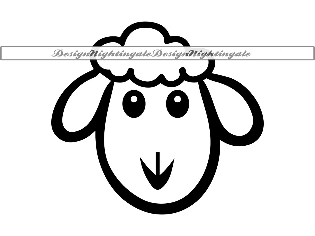 Sheep #2 SVG, Sheep Face SVG, Cute Sheep SVG, Sheep Clipart, Sheep ...