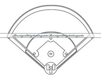 Baseball Field Outline SVG, Baseball Field Clipart, Baseball Field ...