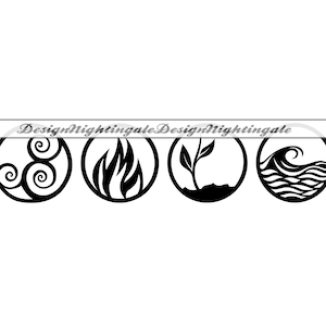 Four Elements SVG PNG DXF, Four Elements Clipart, Fire Svg, Earth Svg ...