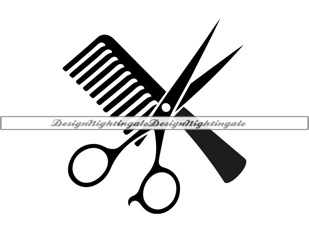 Comb and Scissors SVG PNG DXF, Comb and Scissors Clipart, Files for ...