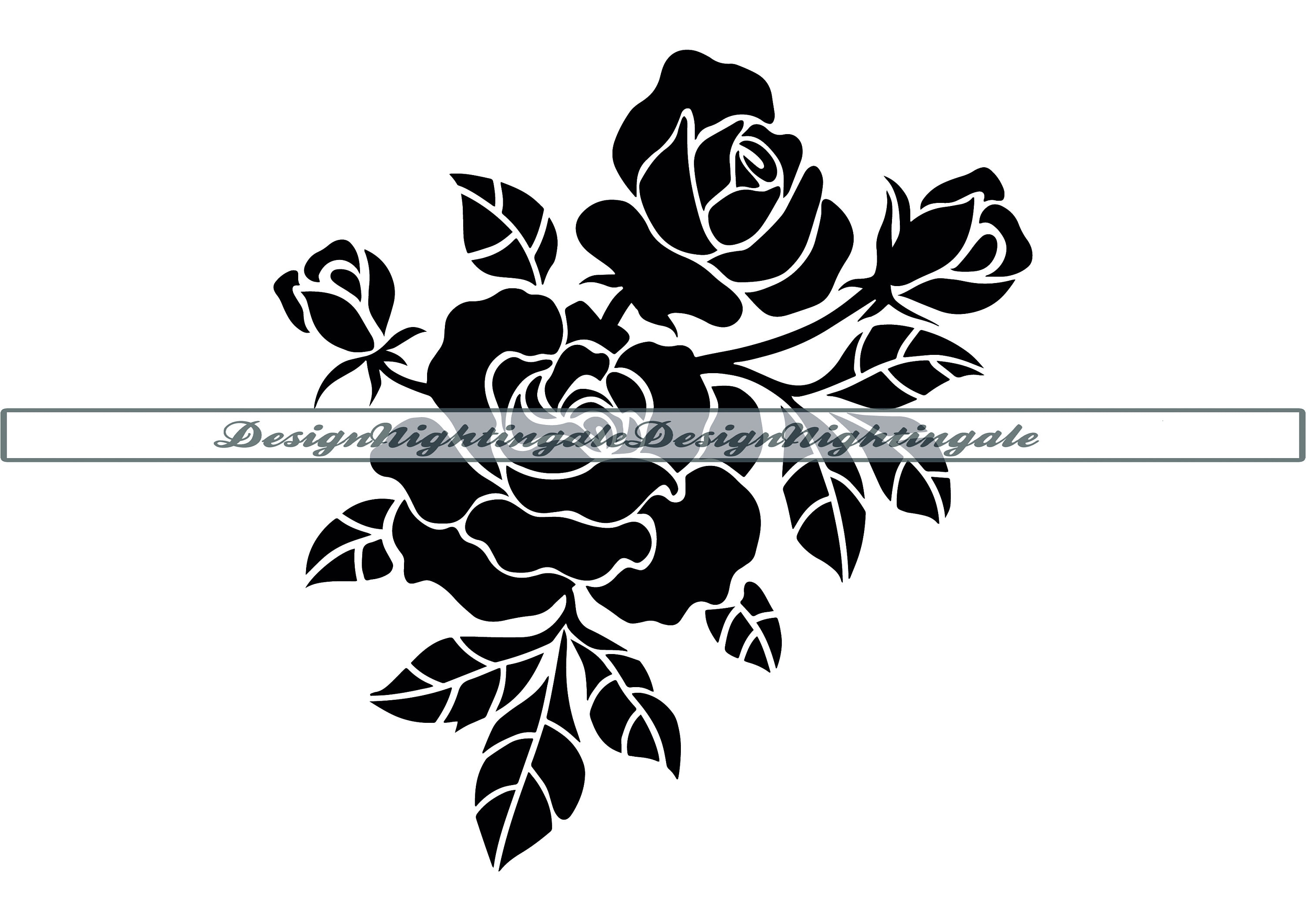 Rose Silhouette Border
