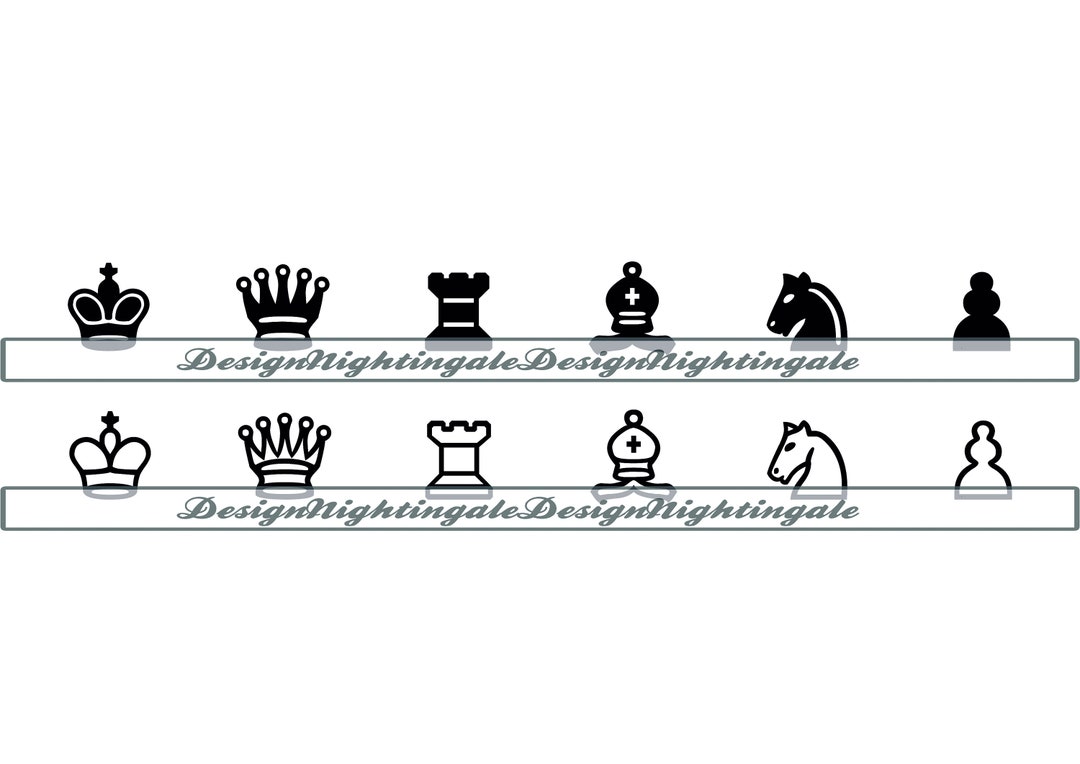 2D Chess Pieces SVG, Chess Svg, Chess Pieces Clipart, Chess Files for ...