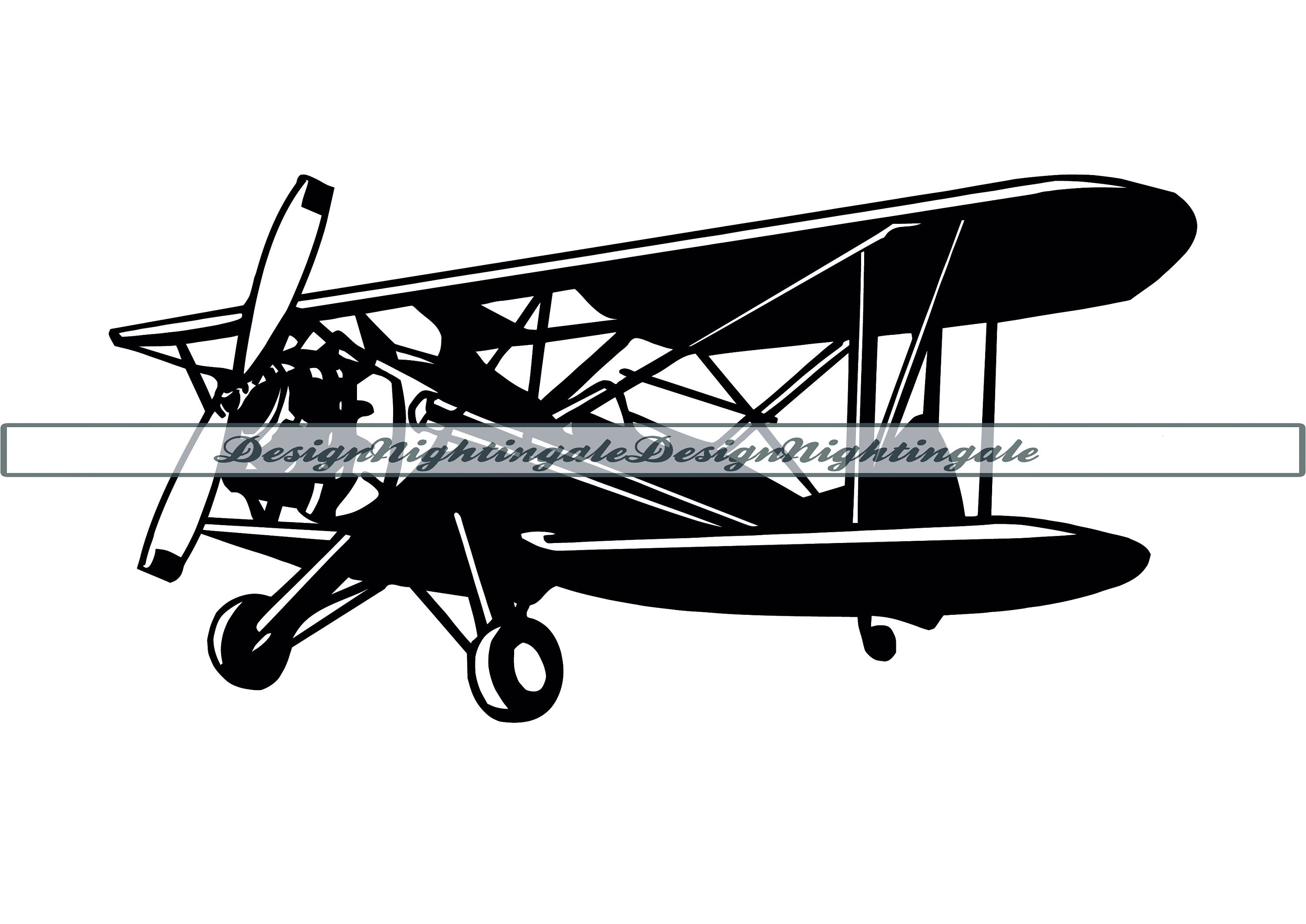 Vintage Propeller Plane Clipart