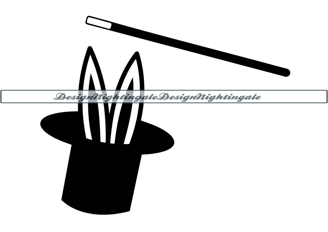 Magic Hat SVG, Wand and Rabbit Bunny SVG, Clipart, Files for Cricut ...