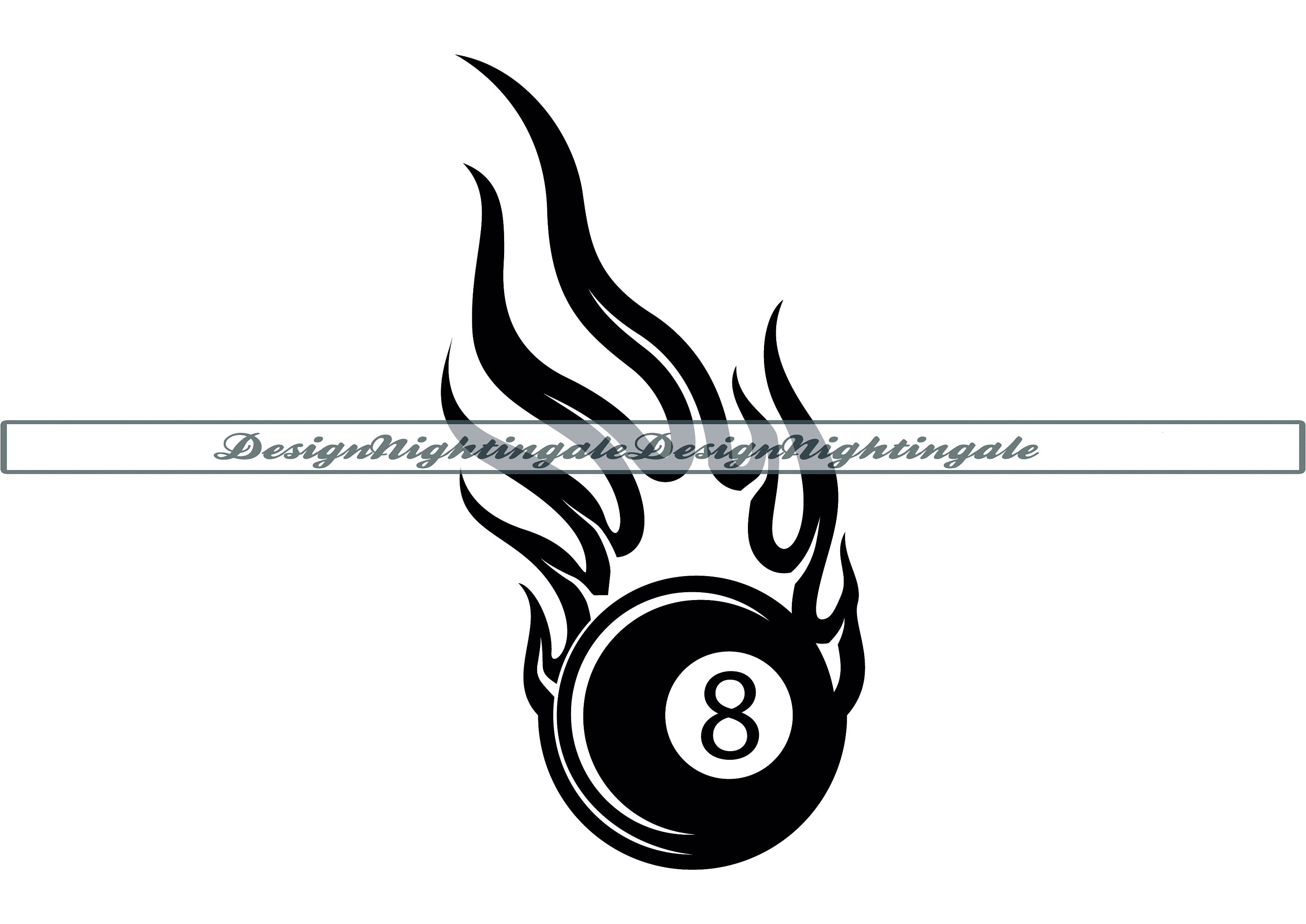Flaming 8 Ball SVG, Flaming Billiard Ball SVG, Flaming 8 Ball Clipart ...