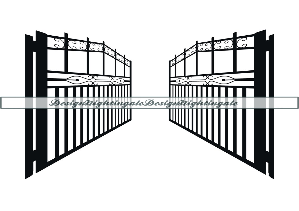 Iron Gate 4 SVG Wrought Iron Gate SVG Iron Gate Clipart | Etsy