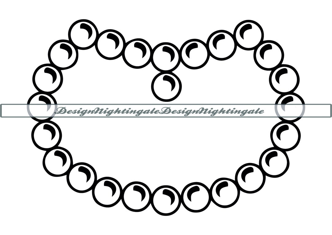 Pearl Necklace Outline SVG, Pearl Necklace SVG, Pearl Necklace Clipart ...