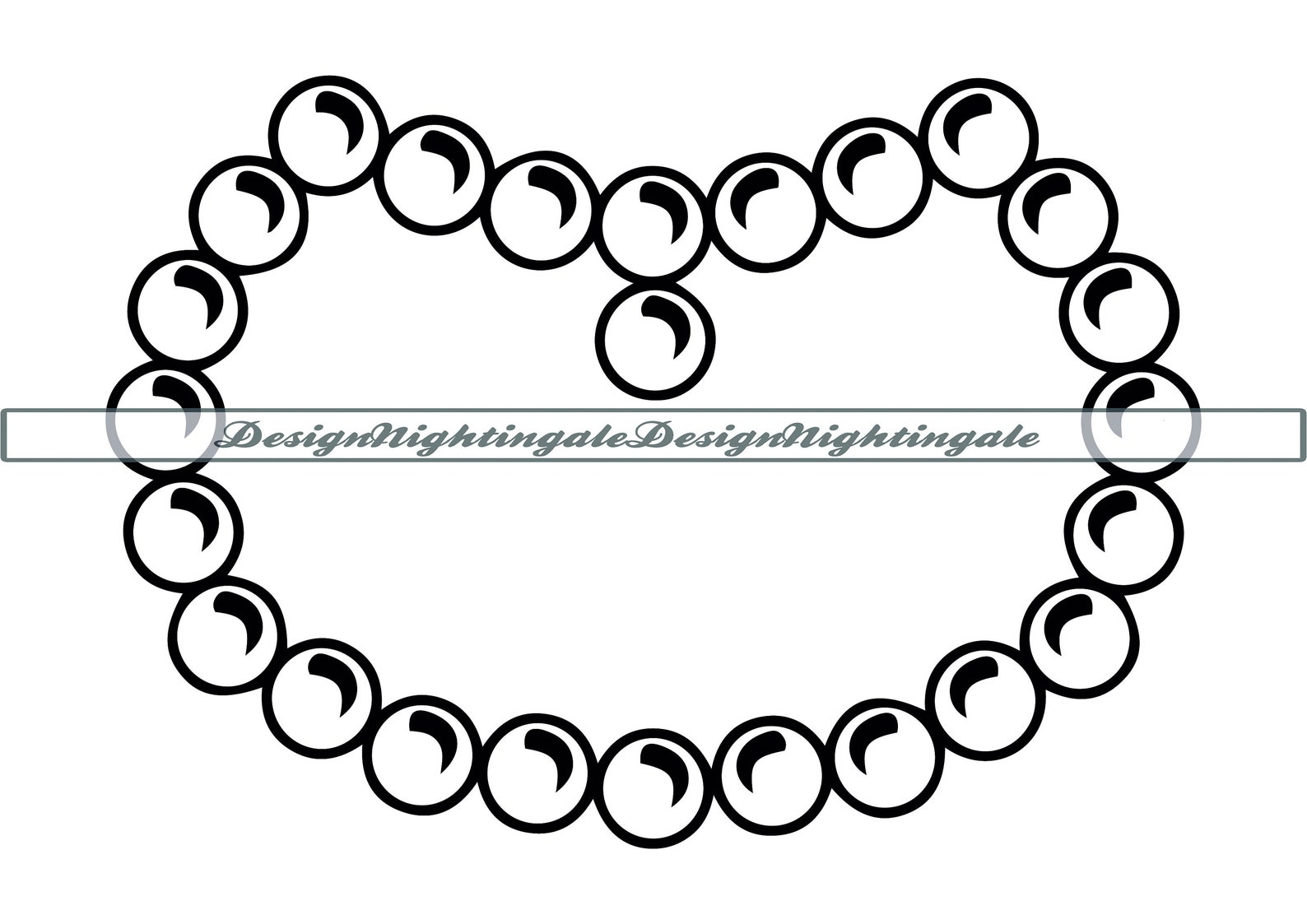 Pearl Necklace Outline SVG, Cricut Silhouette Cut Files (digital ...