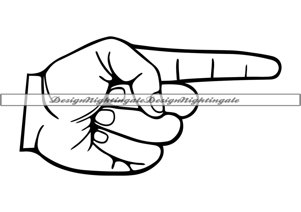 Pointing Finger SVG Clipart, Cricut & Silhouette Cut Files (digital ...