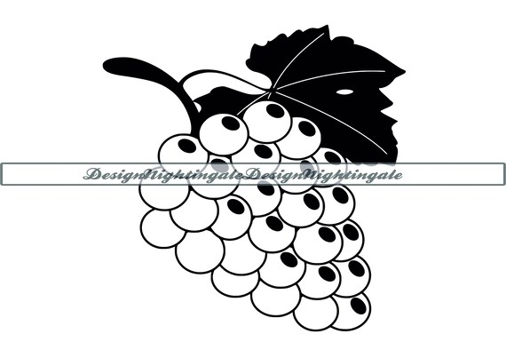 Grapes Outline SVG Grape SVG Fruit SVG Grapes Clipart | Etsy