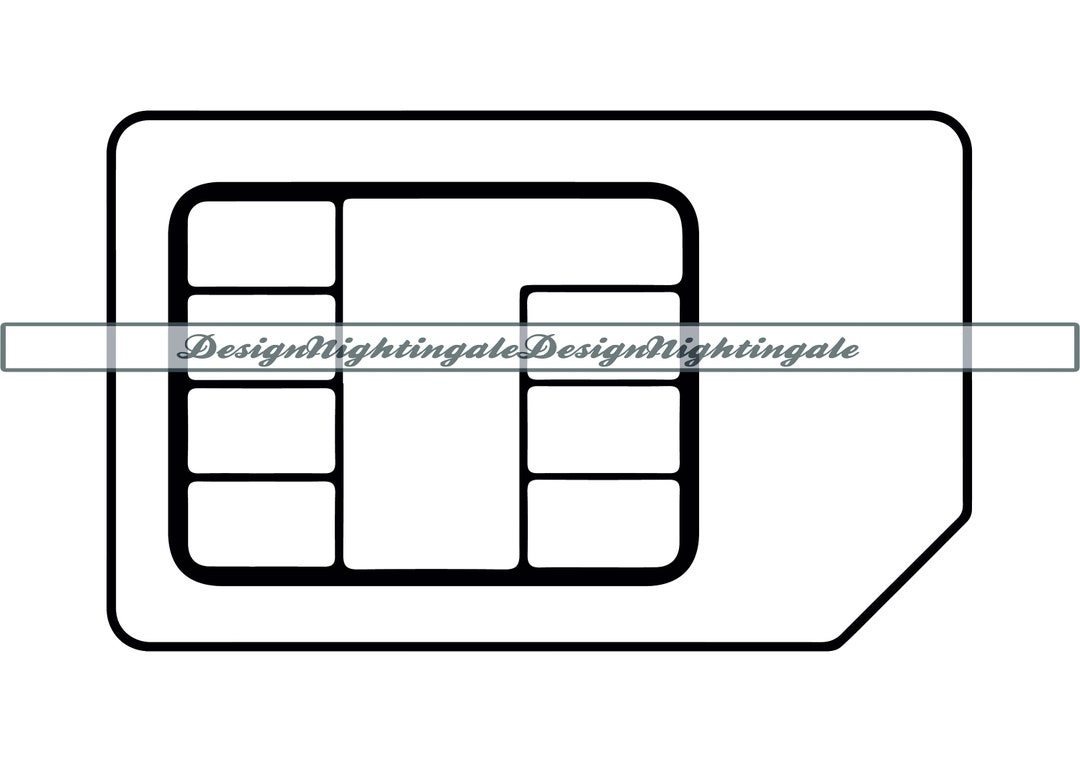 Sim Card Outline SVG Sim Card SVG Mobile Phone SVG Sim Card - Etsy