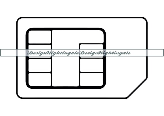 Sim Card Outline SVG Sim Card SVG Mobile Phone SVG Sim Card | Etsy