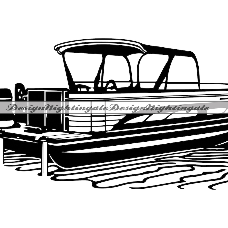 Pontoon Boat Svg - Etsy