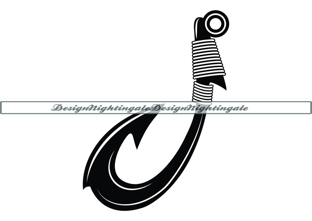 Fish Hook SVG, Fishing Clipart, Cricut Silhouette Cut Files (digital ...