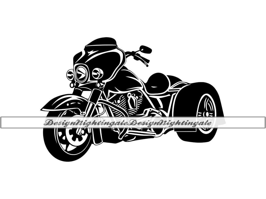 Trike Motorcycle #2 SVG, Trike Motorcycle Clipart, Trike Motorcycle ...