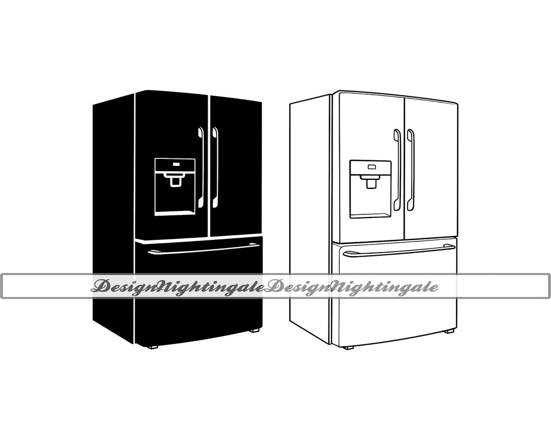 Refrigerator Outline SVG, Kitchen Appliance Clipart (digital Files) - Etsy