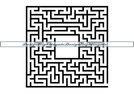 Maze SVG Simple Maze SVG Maze Clipart Maze Files for | Etsy