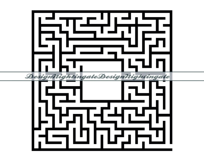 Maze Puzzle Combo Vector Clipart Set / With Solved Maze / Drawing ...