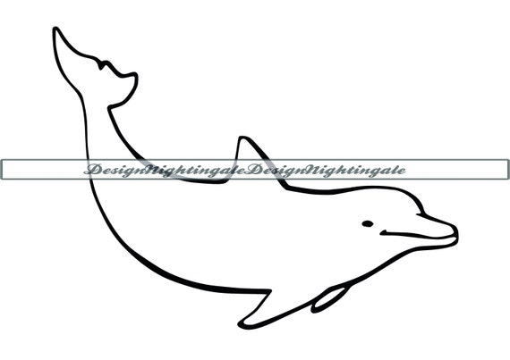 Dolphin Outline SVG Dolphin SVG Ocean Animal SVG Dolphin | Etsy UK