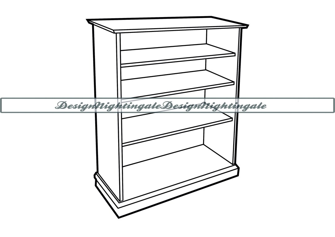 Bookshelf SVG, Bookcase Clipart, Cut Files for Cricut, Silhouette (pdf ...