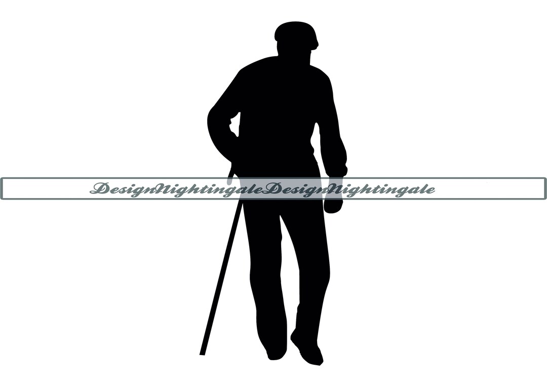 Old Man Silhouette SVG, Clipart Vector (digital Files) - Etsy